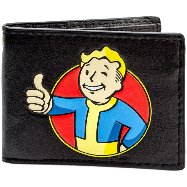 Bethesda Fallout Vault Boy Black ID & Card Bi-Fold Wallet | Toy Popa