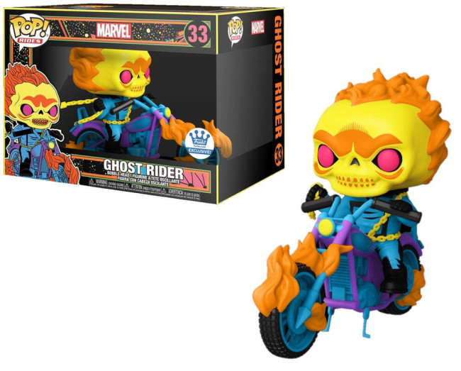 Funko Pop Ghost Rider Deluxe Rides (Black Light) #33 Vinyl Figure | Toy ...