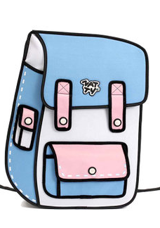 3D 2D Effect Cart Cartoon Paper Bag Comic Backpack Bag for Kids | Toy Popa